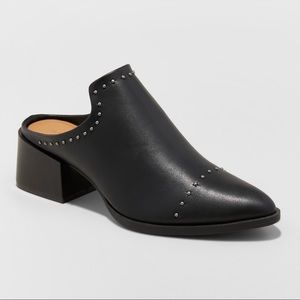 Universal Thread | Shoes | Womens Black Slide Heeled Graphite Stud Mule ...
